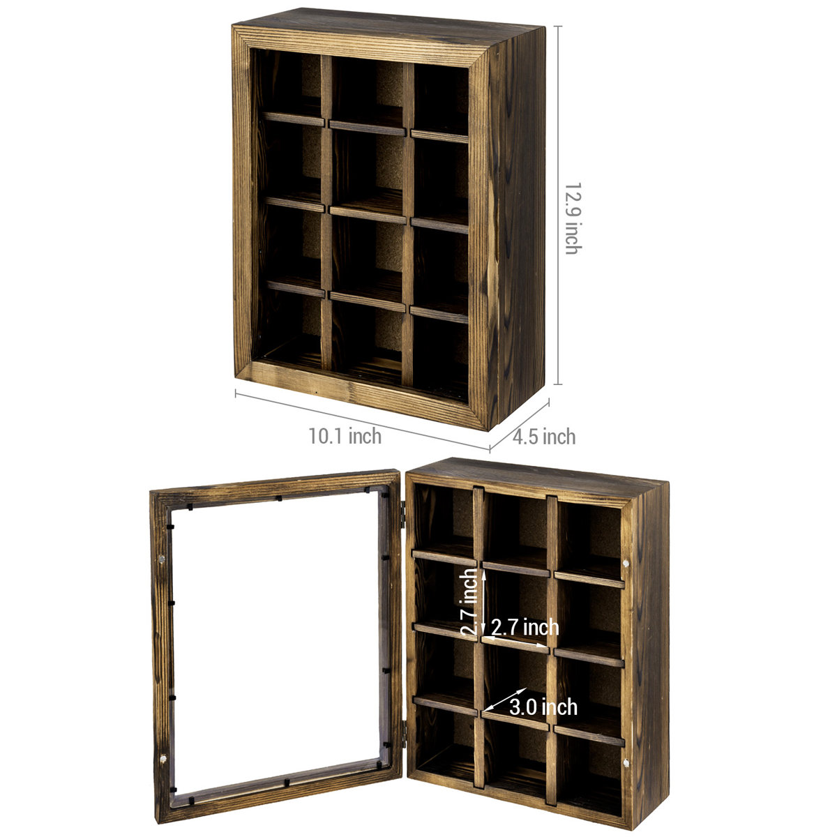 MyGift Solid Wood Shadow Box Trophy Display Case | Wayfair