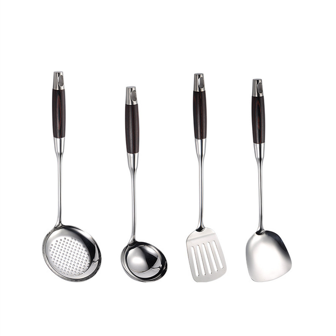 WKING 4PCS Kitchen Utensil Set - 316 Stainless Steel And Colourful Wood ...