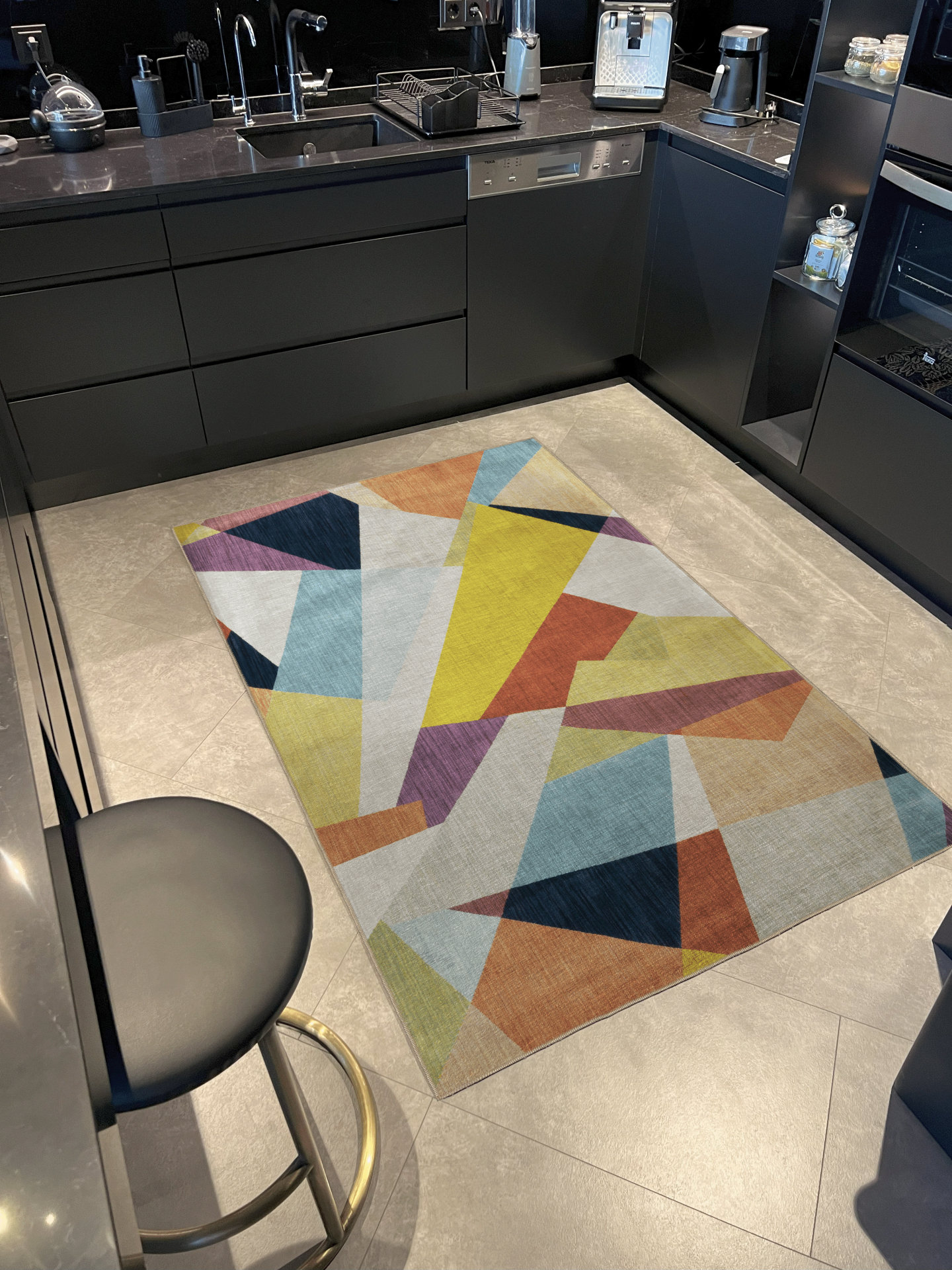 Orren Ellis Multi-Colored Abstract Mixed Geometric Patterned Creative ...