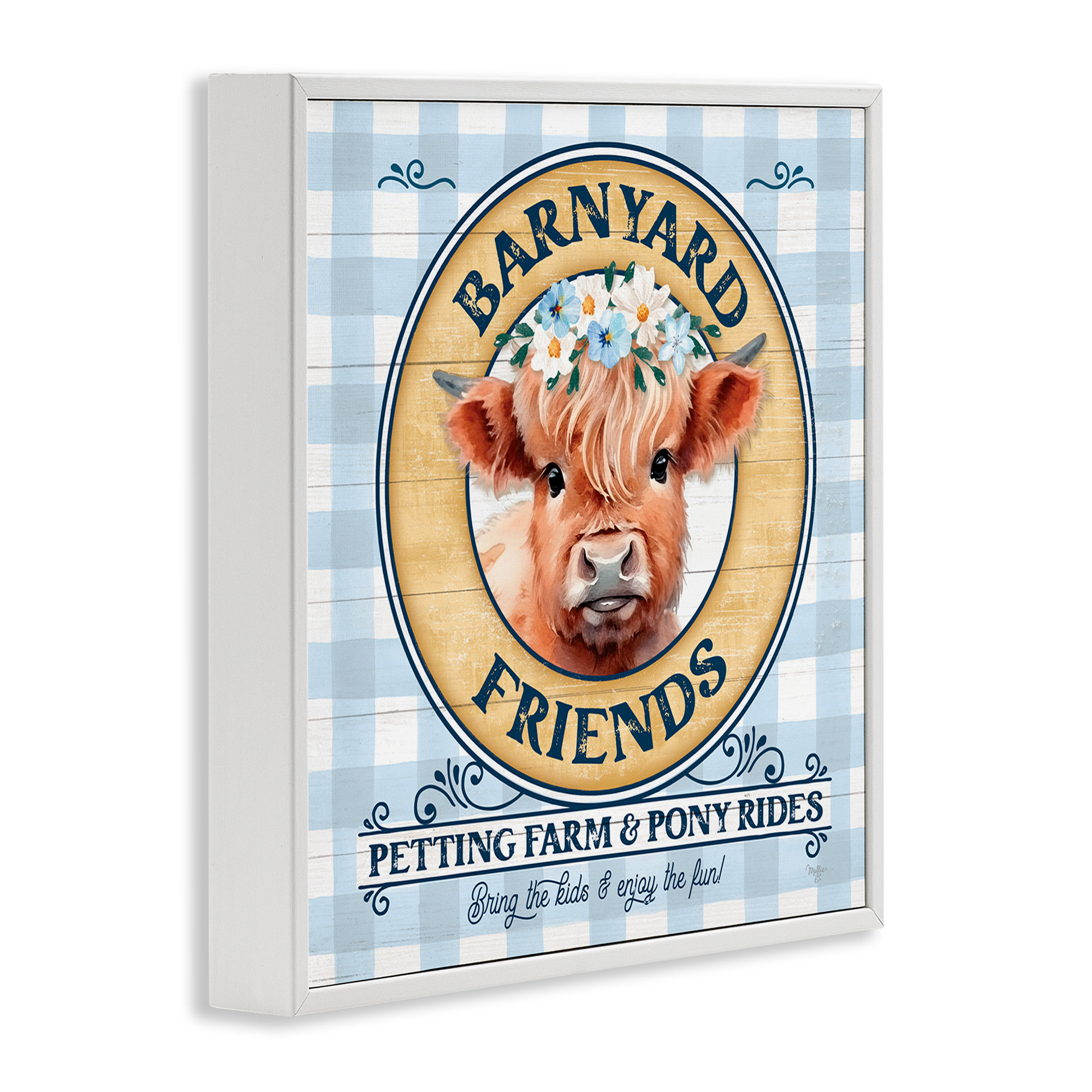 Ophelia & Co. Barnyard Friends Plaid Framed Giclee Art by Mollie B ...