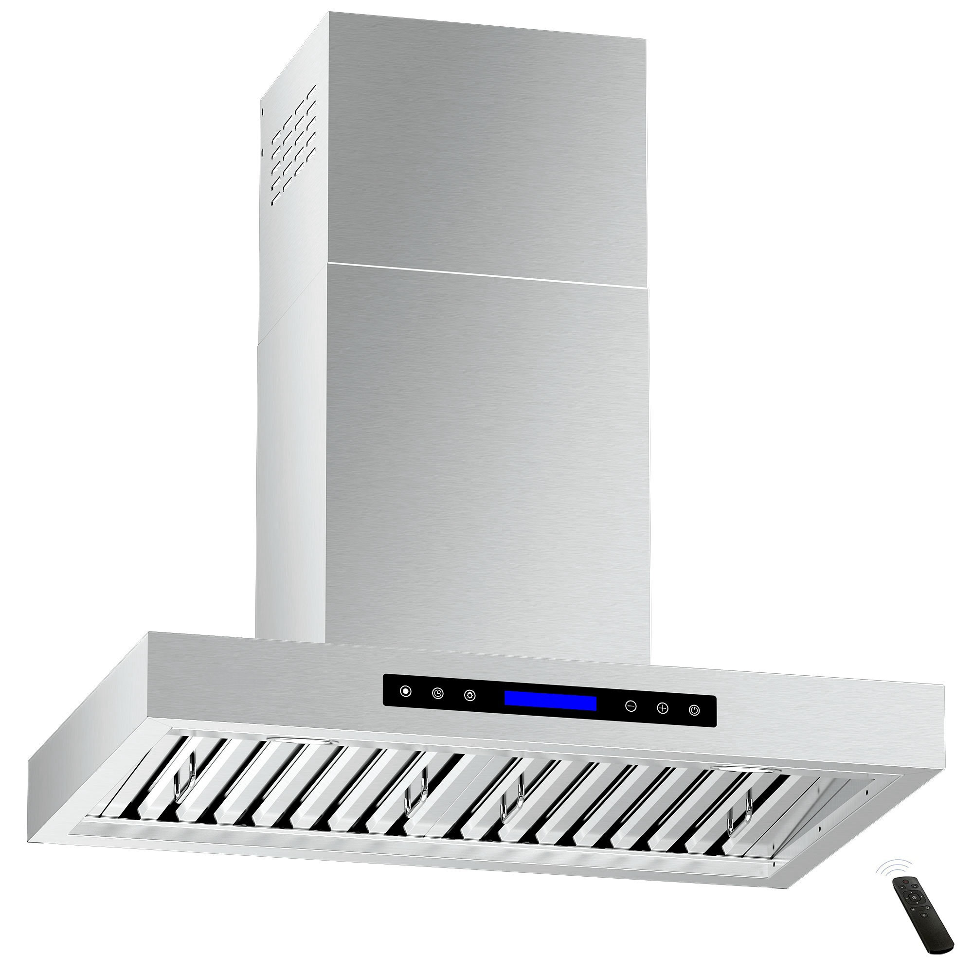 Fuhuoso 36 inch 900 CFM Ducted Wall Mount Range Hood 4 Speed Quiet ...