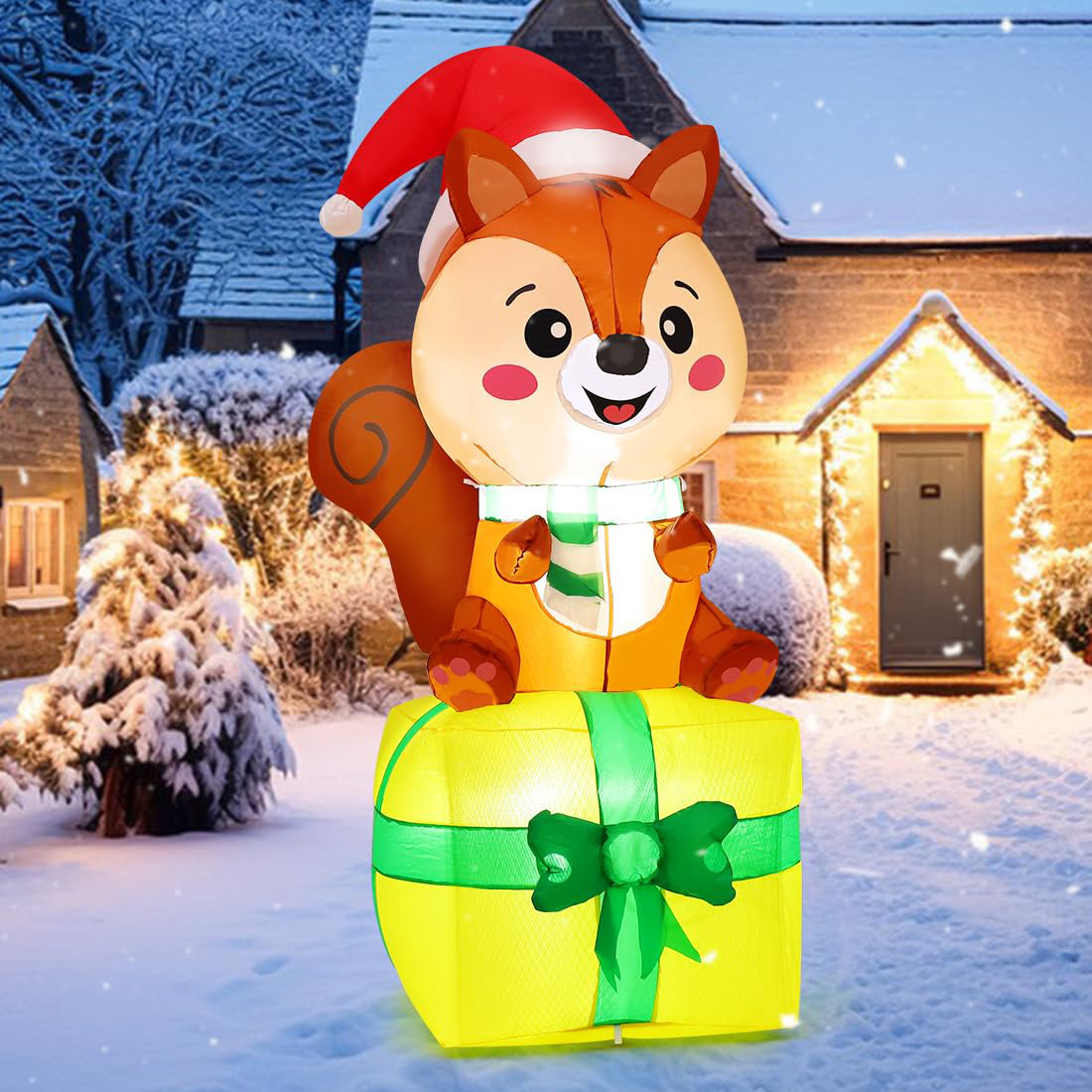 The Holiday Aisle® Christmas Inflatables 5 FT Inflatable Squirrel ...