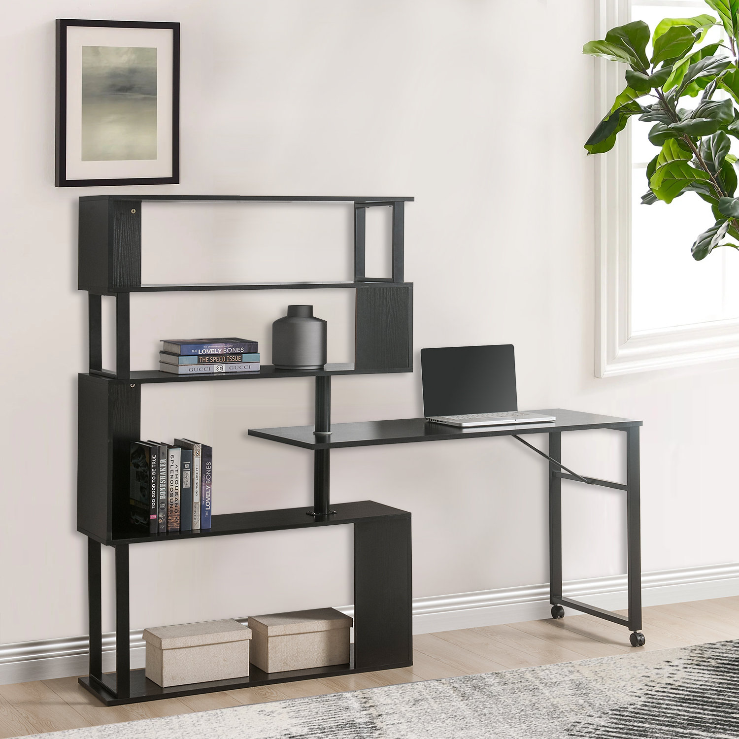 Latitude Run® Jaemeson Multi functional design L-Shaped Corner Table ...