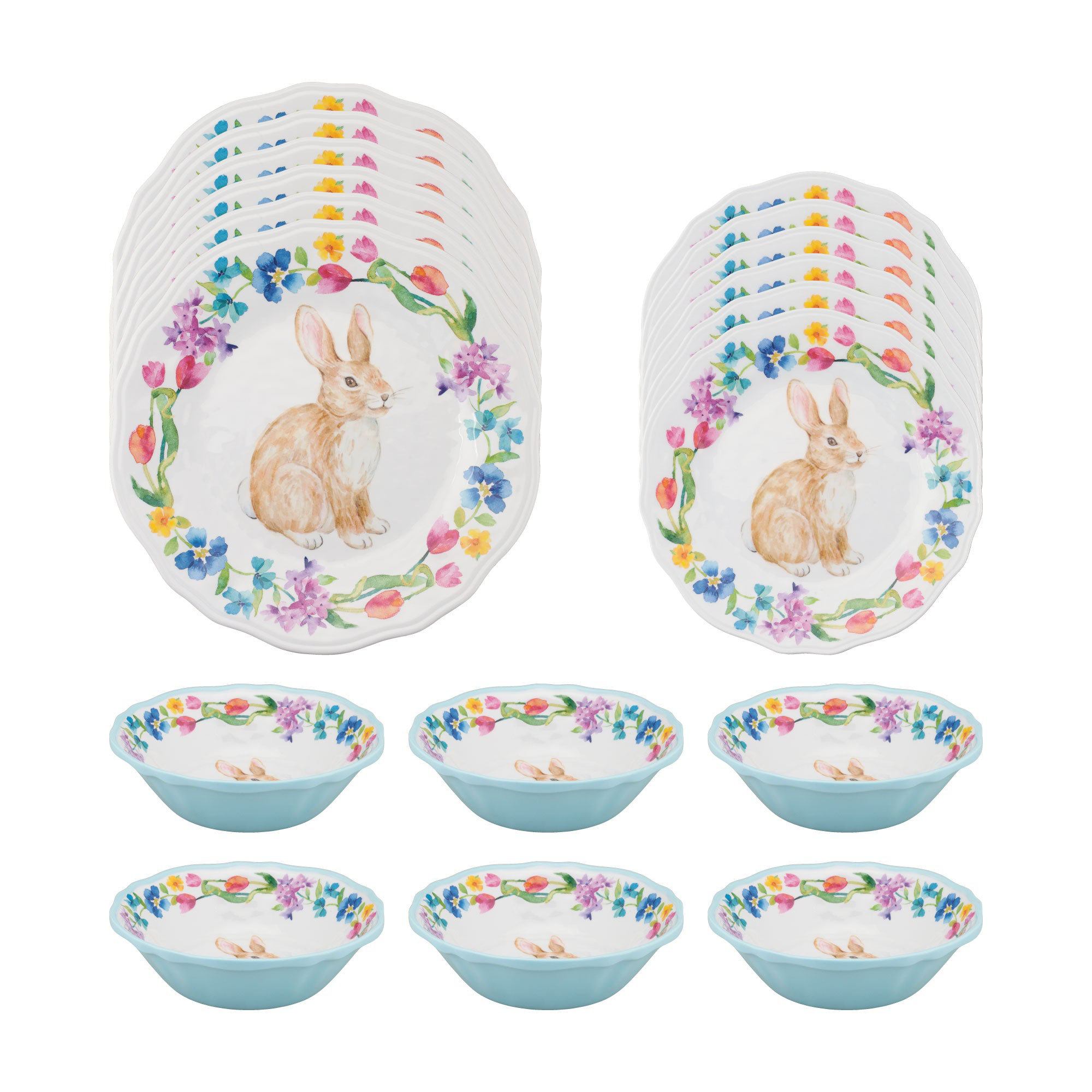 The Holiday Aisle® Hello Easter 18 Piece Melamine Dinnerware Set Plate ...