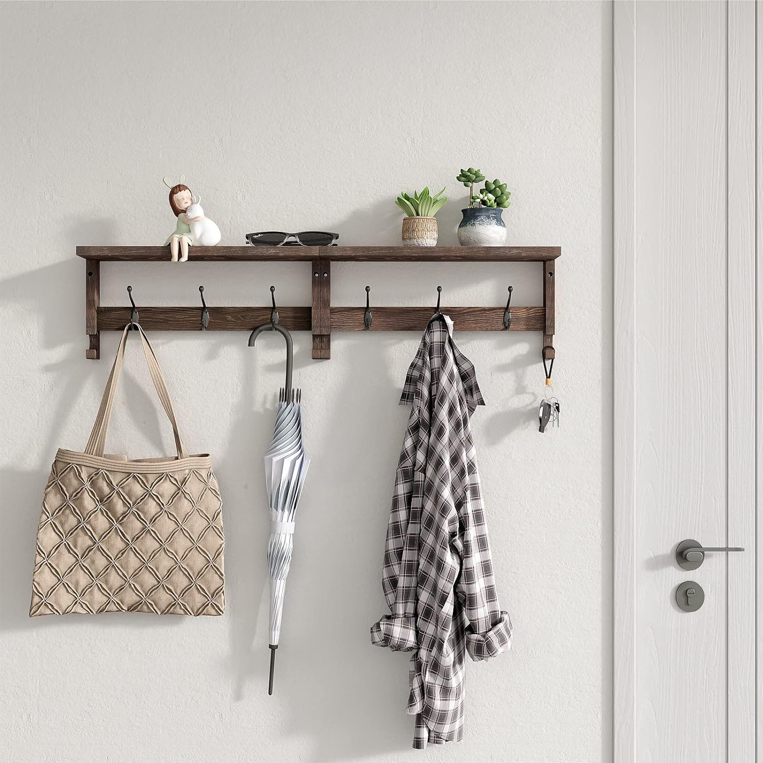 Gracie Oaks Nemanja 10 - Hook Wall Mounted Coat Rack - Wayfair Canada