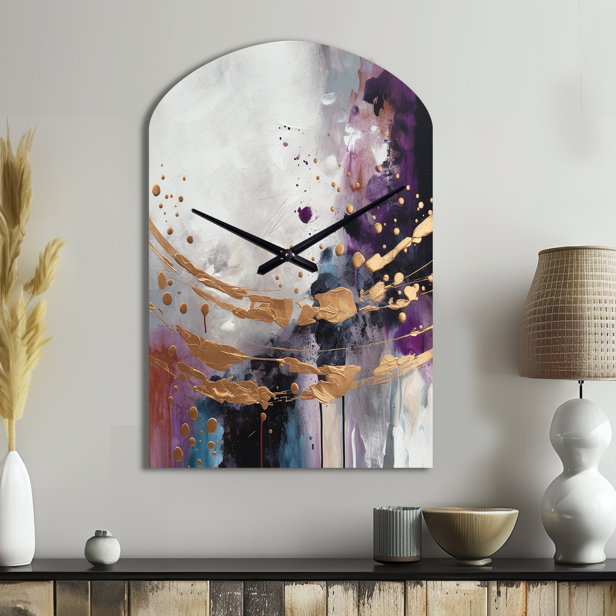 Design Art Bold Circles And Marble Fusion IV - Marble Asymmetrical ...