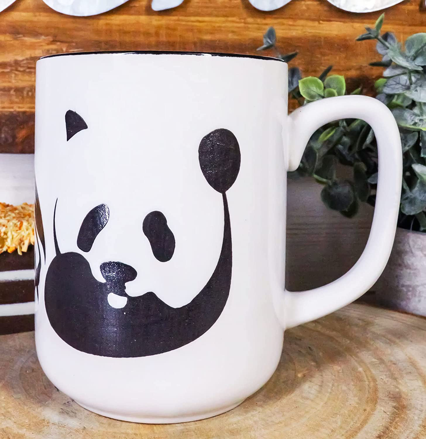Winston Porter Giant Panda Bear Abstract Silhouette Art Ceramic Coffee ...