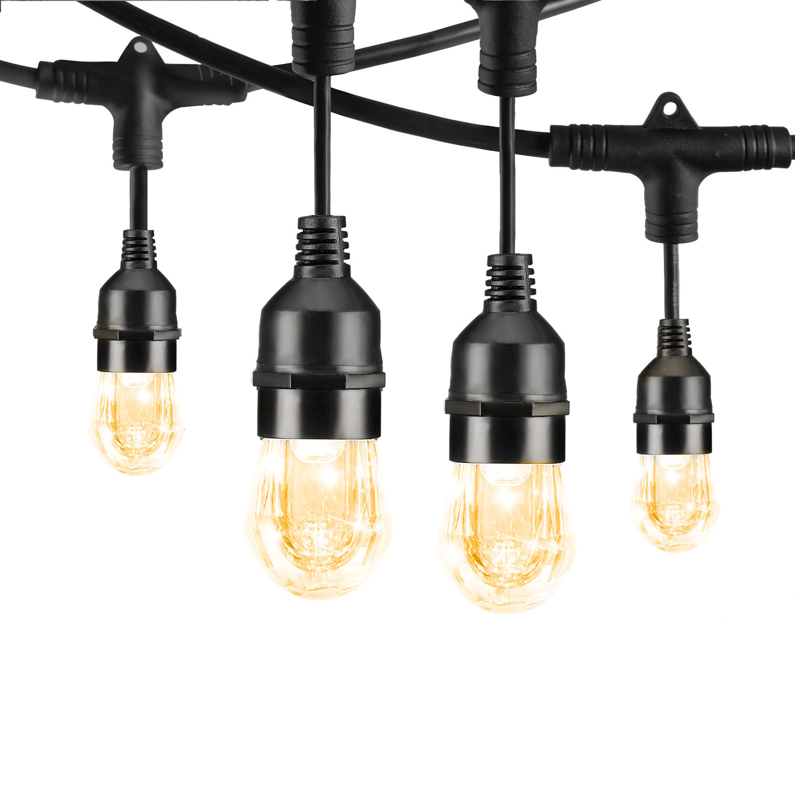 Arlmont & Co. HVS Smart Outdoor String Lights, 36FT-18 Bulbs Dimmable ...