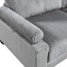 Everly Quinn 4 Sectional In Gray Corduroy, Solid Wood Legs, Soft ...