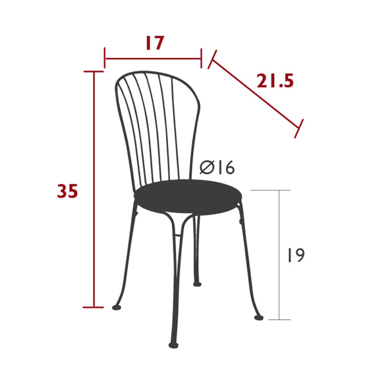 Fermob Opera+ Metal Outdoor Stackable Dining Side Chair | Wayfair