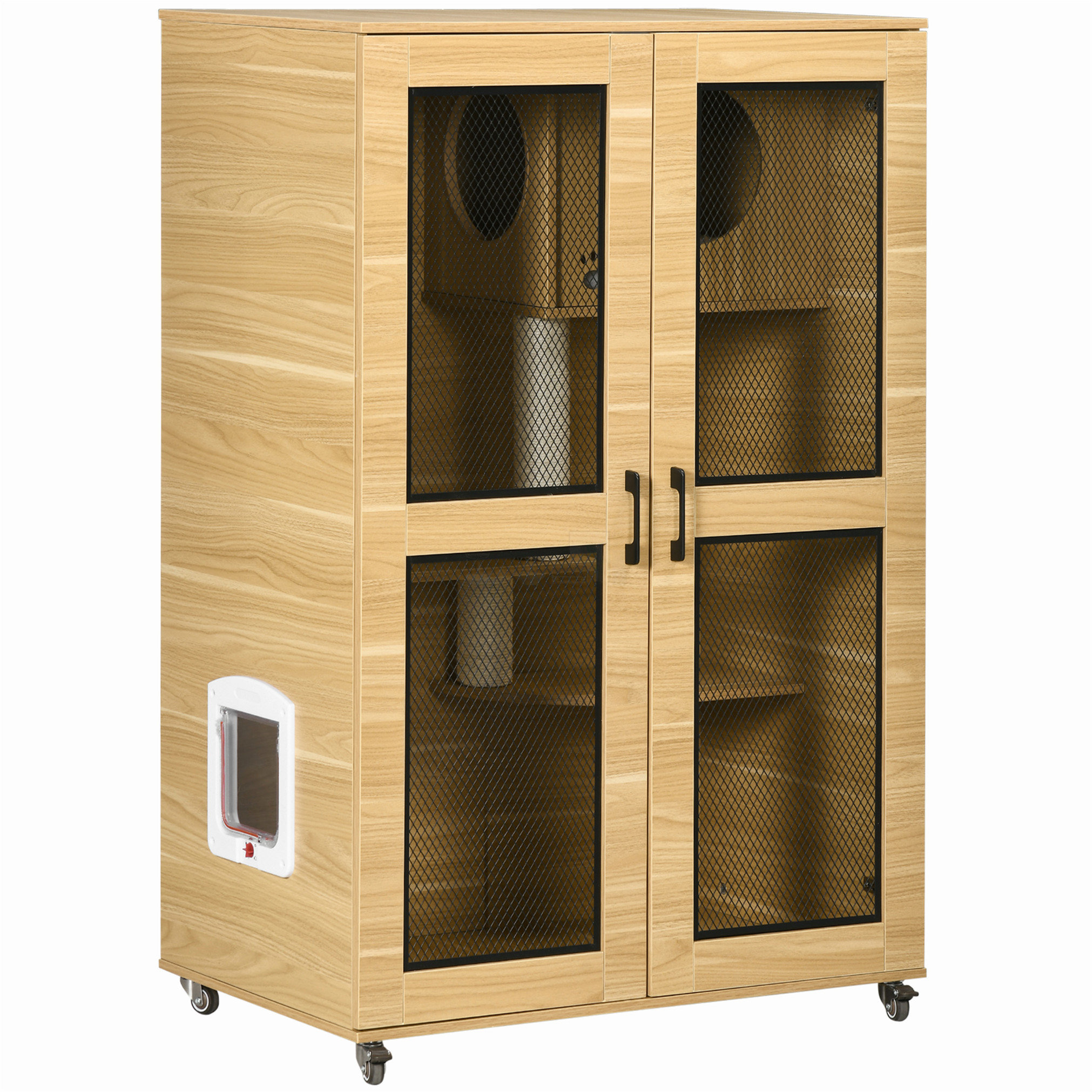 Tucker Murphy Pet™ Luxury Cat House with Wheels, Indoor Kitty Catio ...