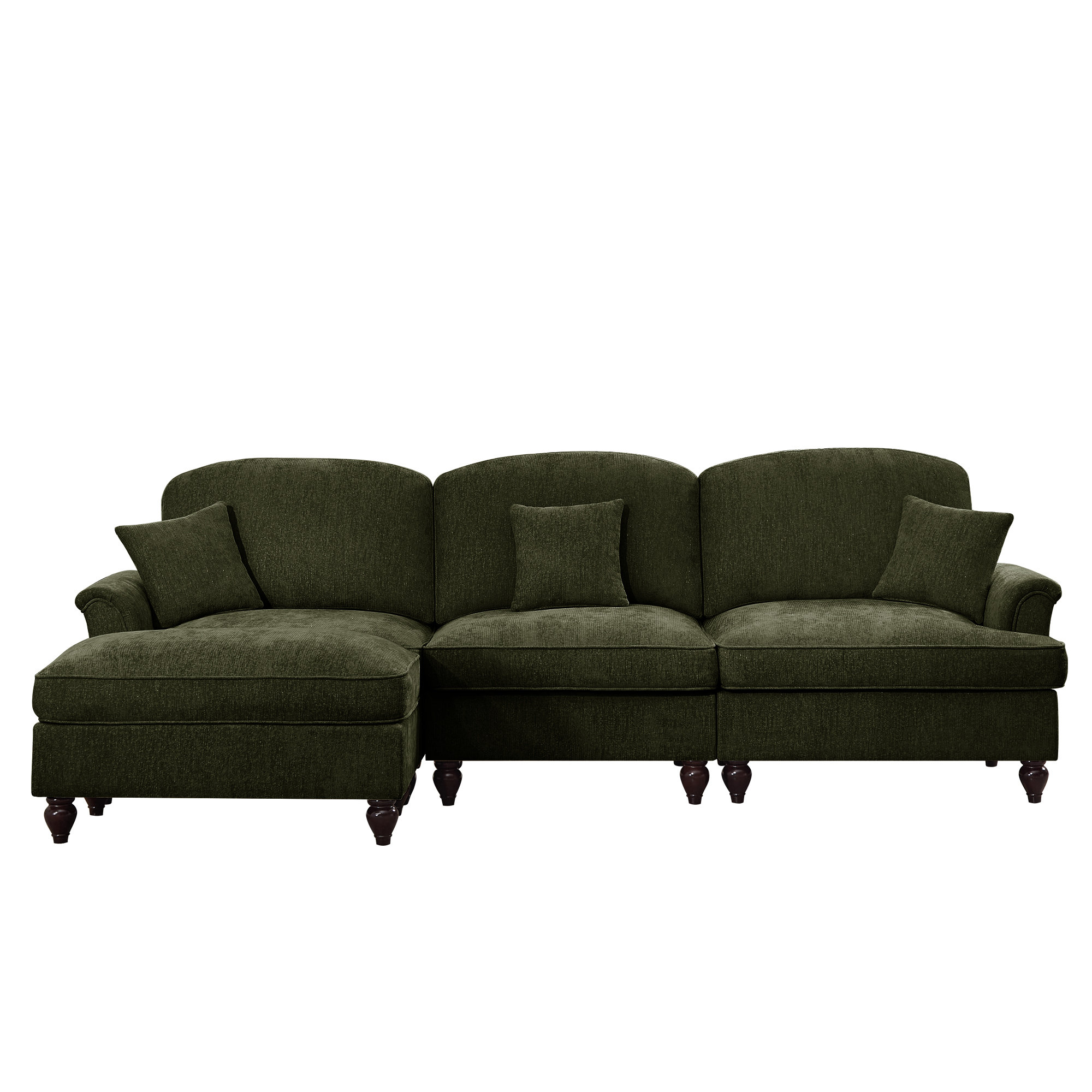 August Grove® Sofalyn 3-Piece Chenille Modular Sectional Sofa Couch ...