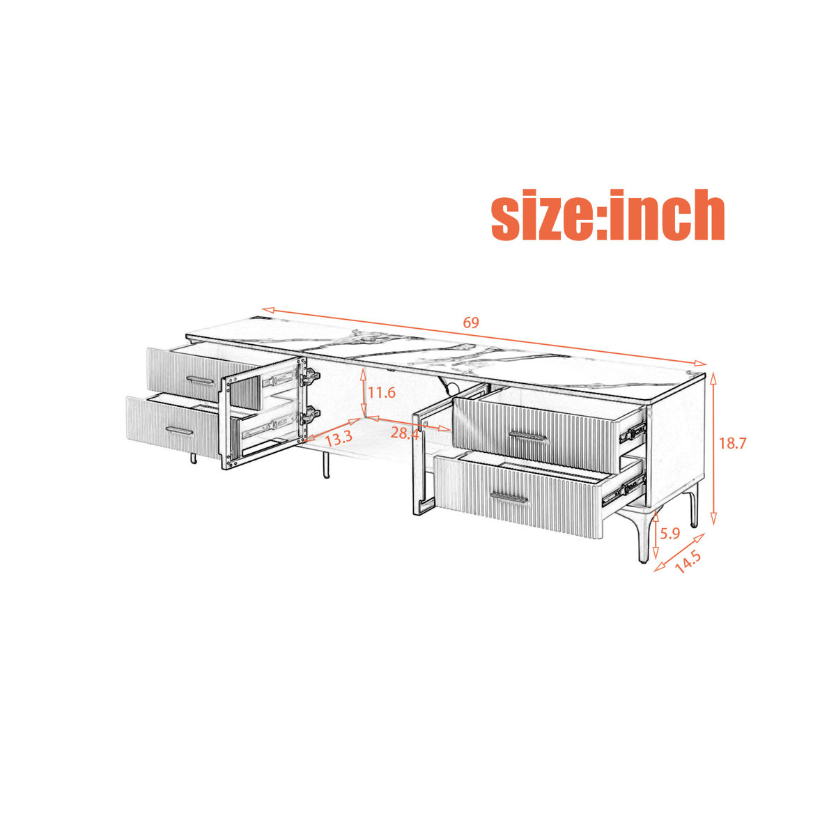 Mercer41 Dawnya 69'' W Storage Credenza | Wayfair