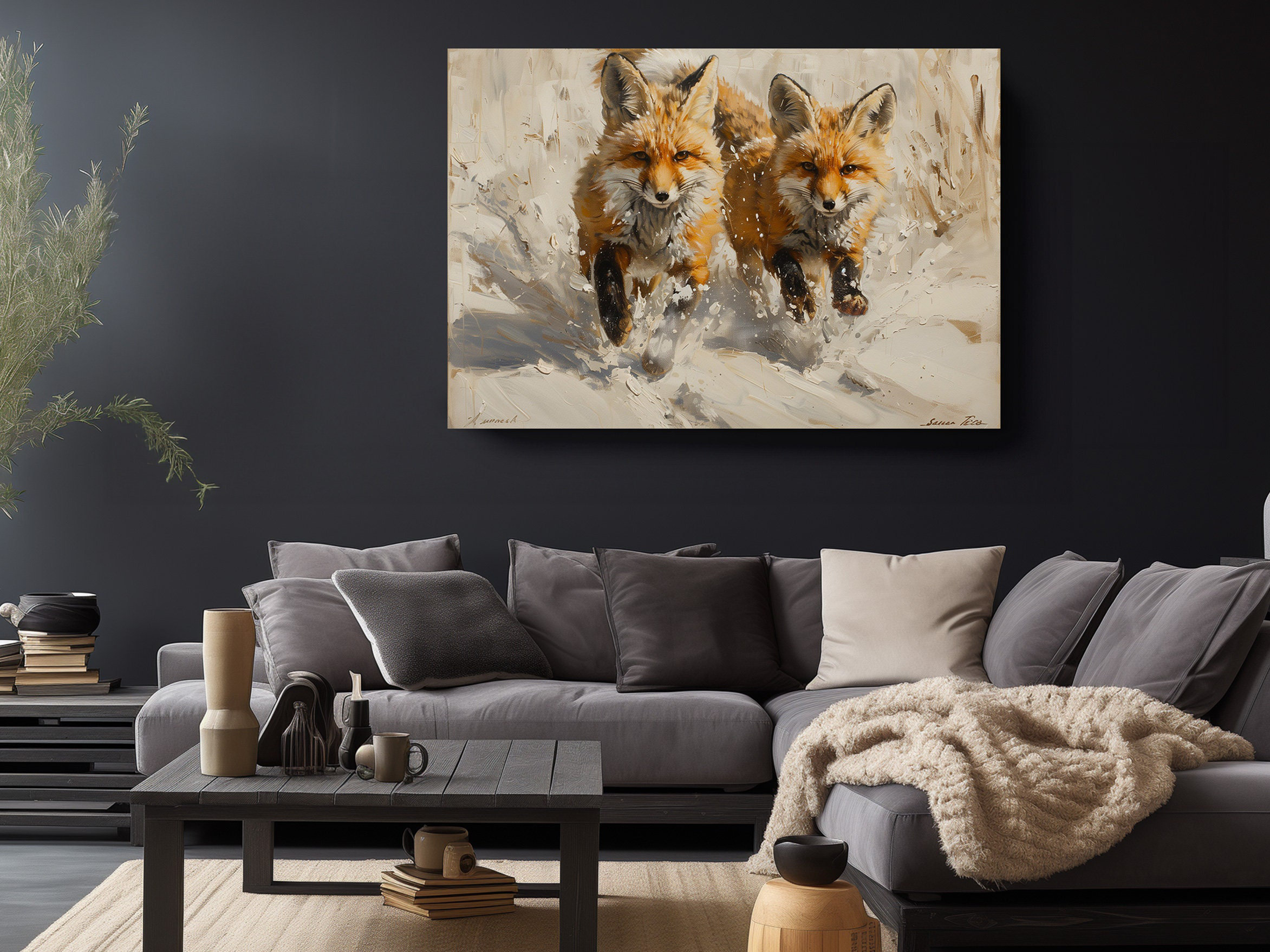 Redwood Rover Oil Painting Fennec Foxes Light Brown Paintings On Canvas ...