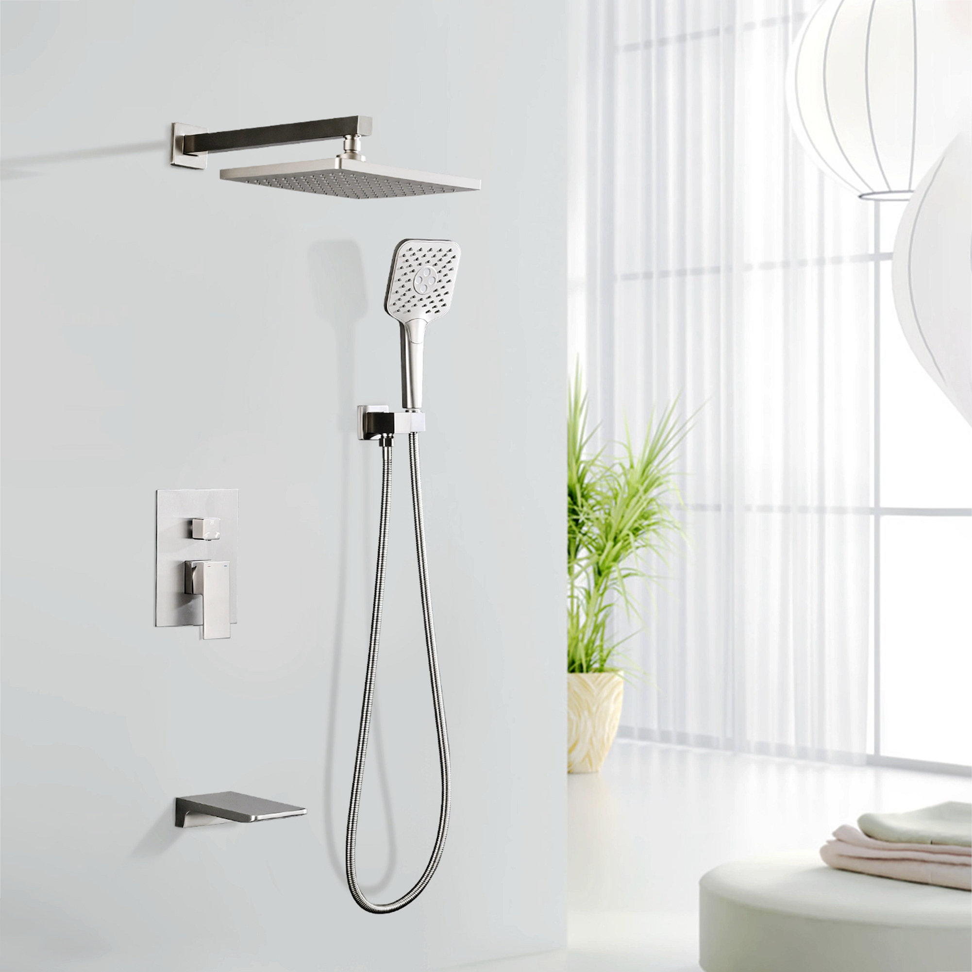 ACME Furniture Thermostatic Complete Shower System with Rough in-Valve ...