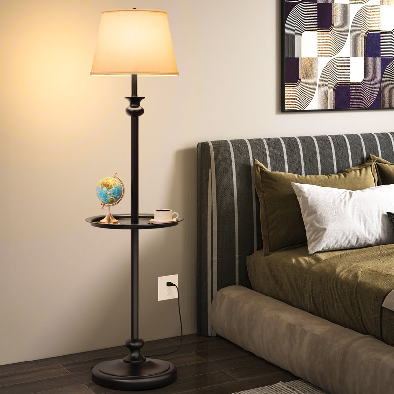 Red Barrel Studio® Rielley Red Barrel Studio Floor Lamp with Metal Tray ...