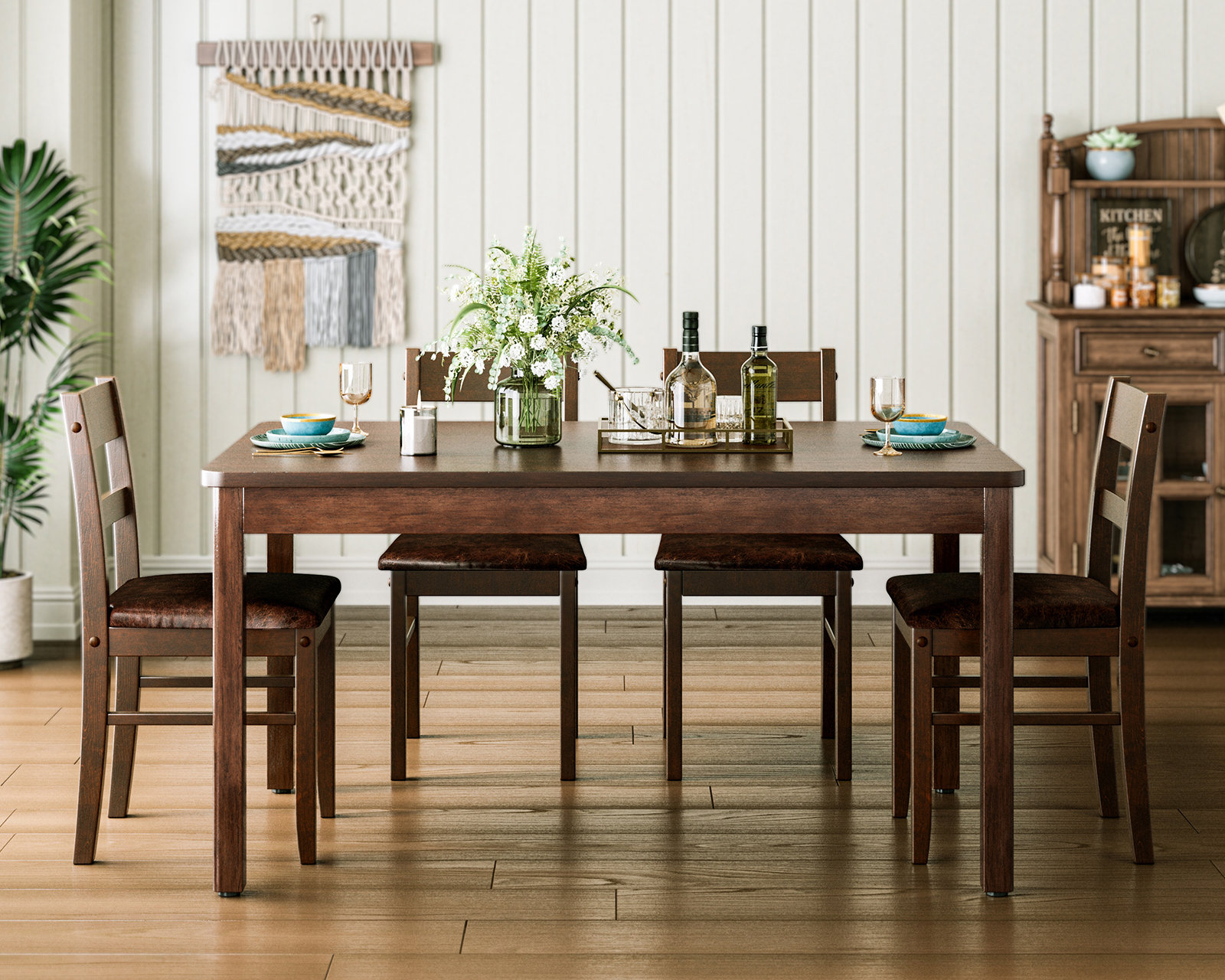 Winston Porter Faustyna 4 - Person Solid Wood Four Leg Dining Set | Wayfair