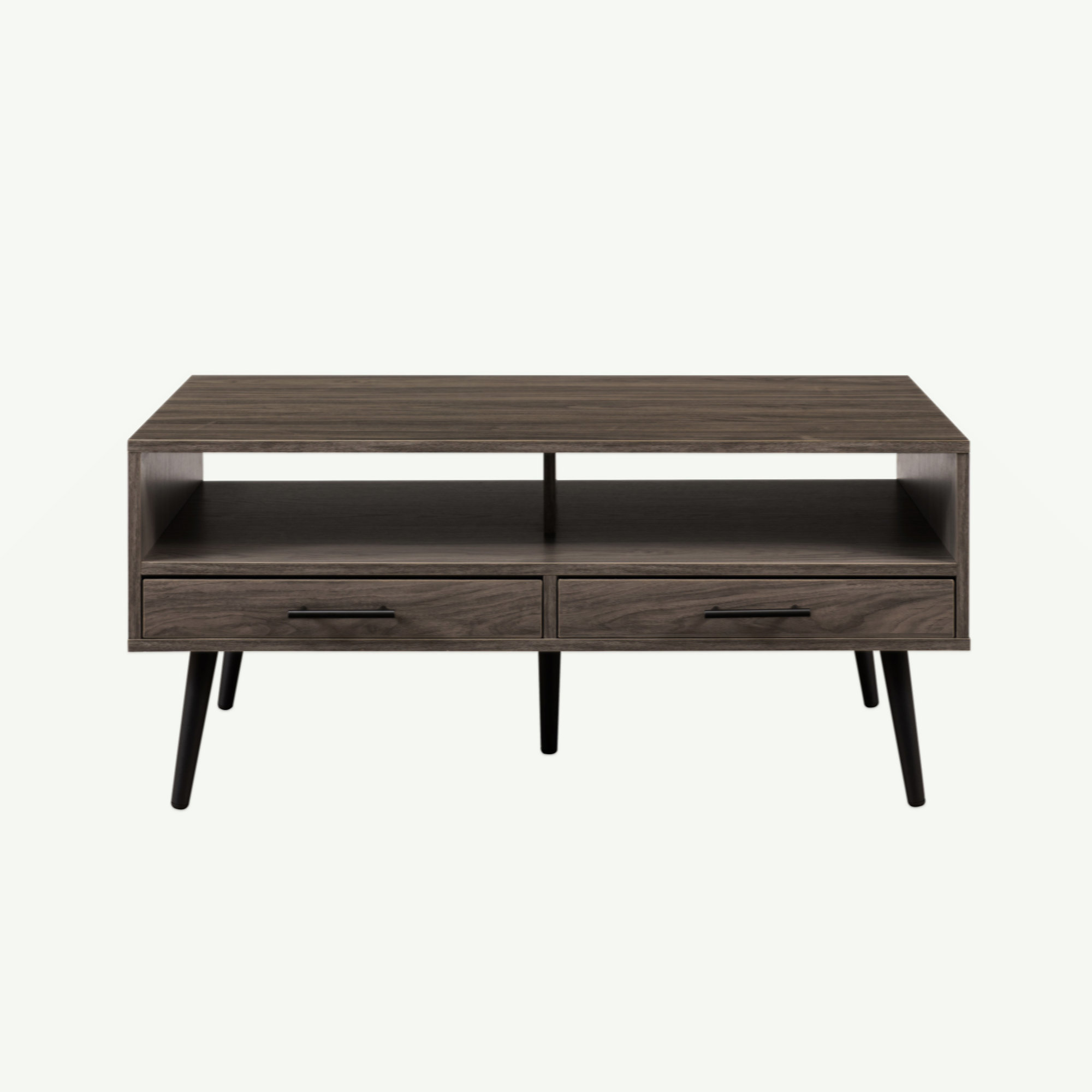 George Oliver Contemporary 2-Drawer Low Coffee Table – Slate Grey | Wayfair