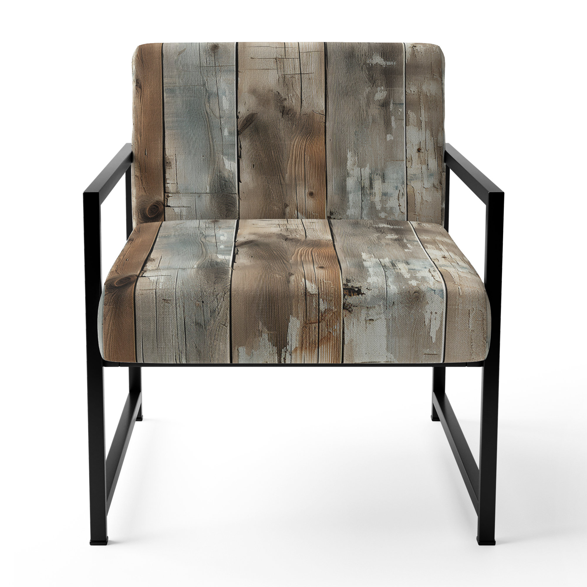 East Urban Home Rustic Farmhouse Wooden Planks - Upholstered Abstract ...