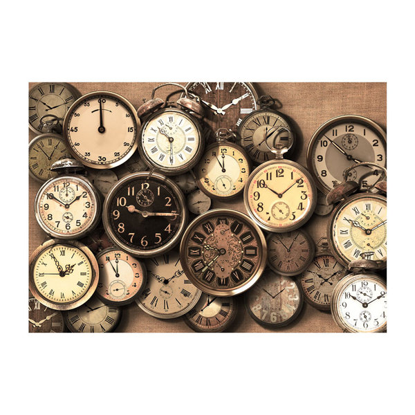 East Urban Home Old Clocks Semi-Gloss Paste Wall Mural - Wayfair Canada