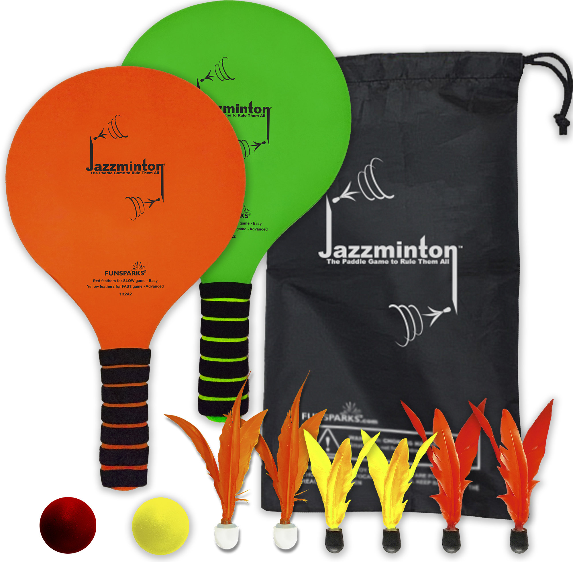 Funsparks LLC Jazzminton Deluxe Paddle Ball with Carrying Case | Wayfair