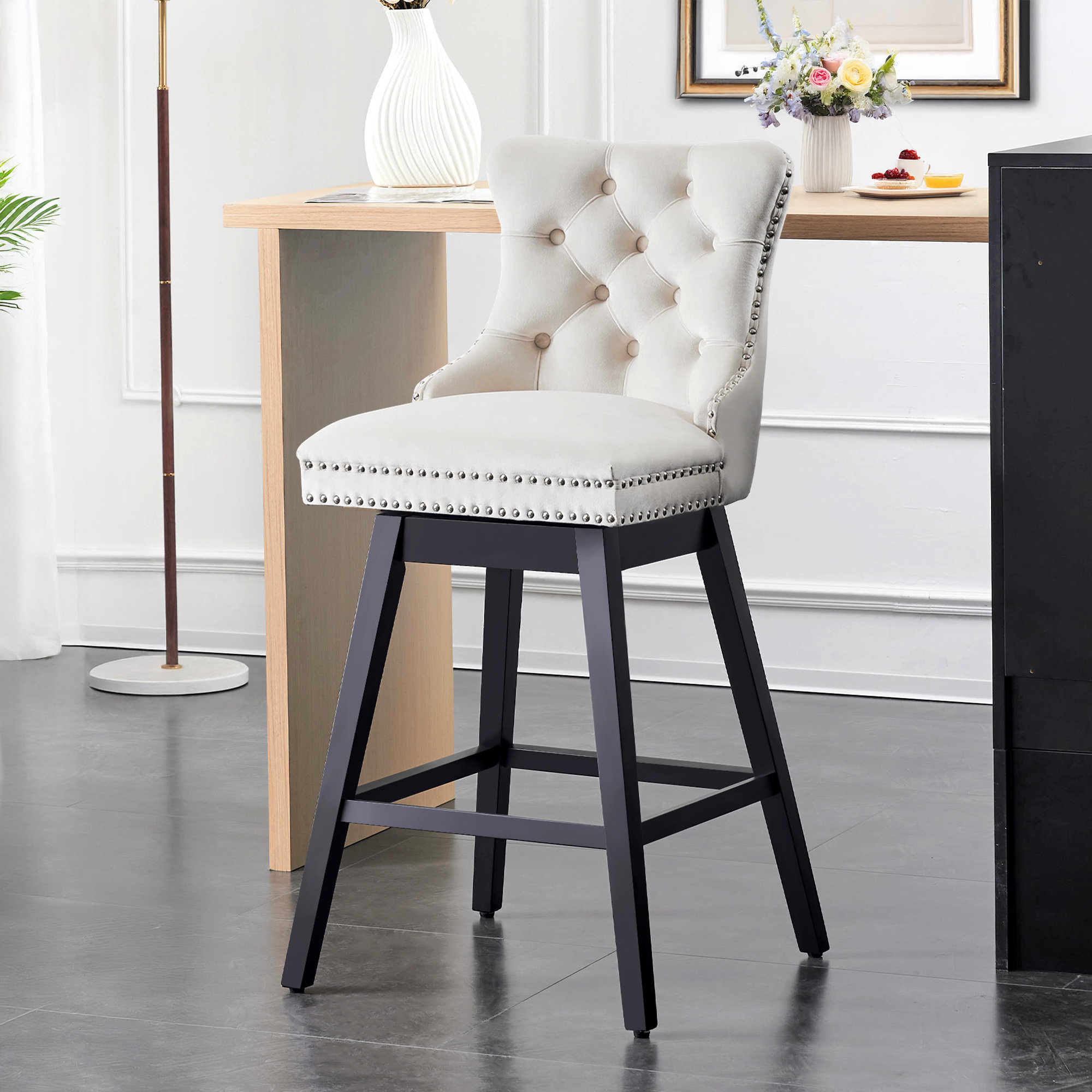 Lark Manor™ Solid wood Swivel Stool & Reviews | Wayfair