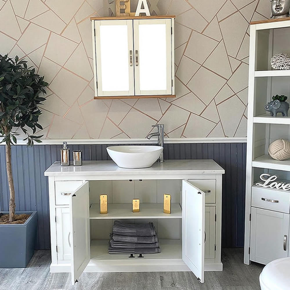 Ebern Designs Aparicio Solid Beech 1230mm Free-standing Single Vanity ...