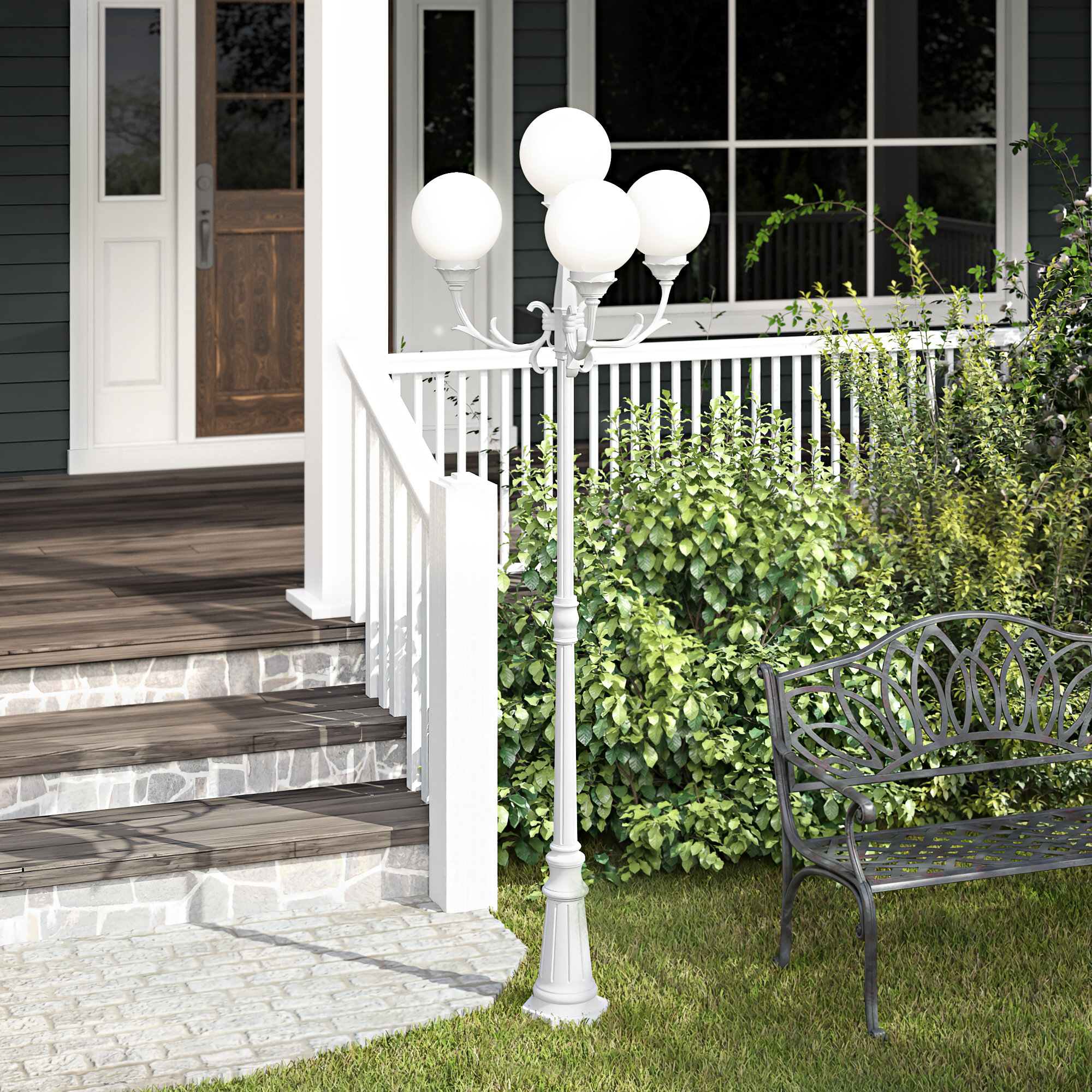 Lark Manor™ Annagret 4 -Light 89" H Hardwired Lamp Post (Full ...