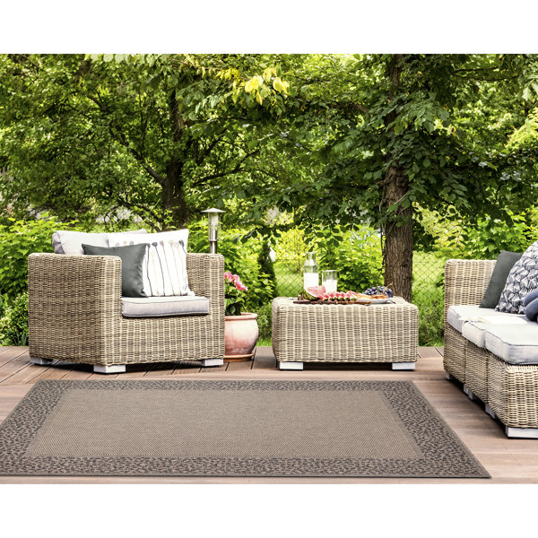 Mercer41 Milenka Leopard Border Indoor/Outdoor Area Rug | Wayfair