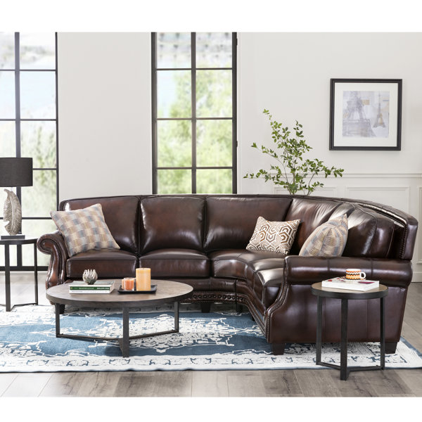 Alcott Hill® Nyla 2 - Piece Traditional Leather Sectional & Reviews ...