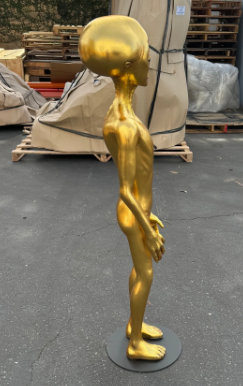 Trinx Gold Alien Roswell Life Size Statue | Wayfair