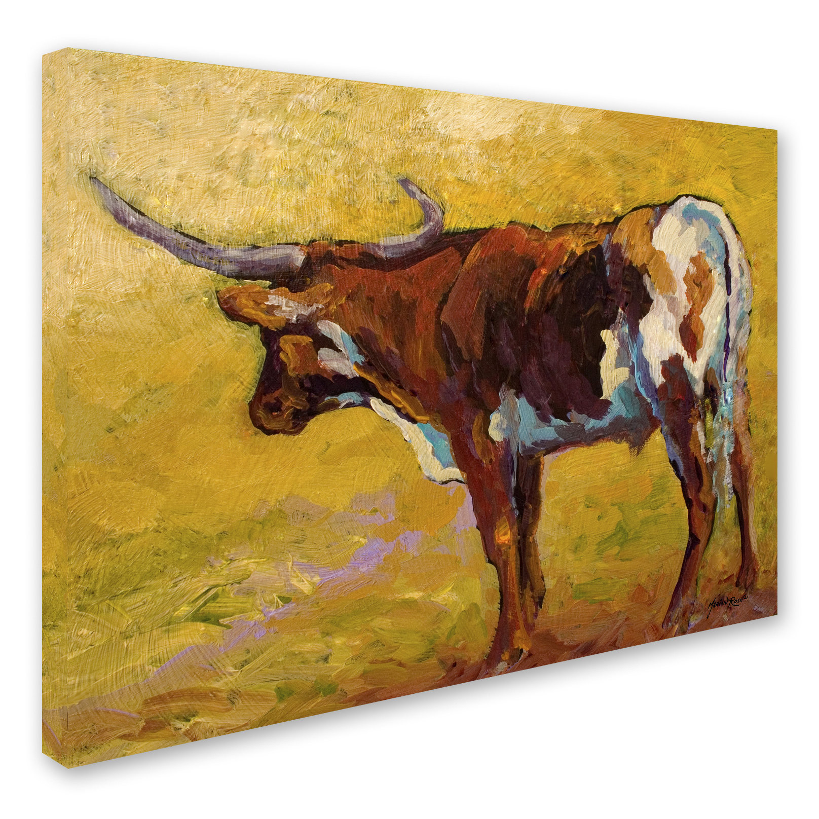 Red Barrel Studio® 'Longhorn Back Portrait' Print on Wrapped Canvas ...