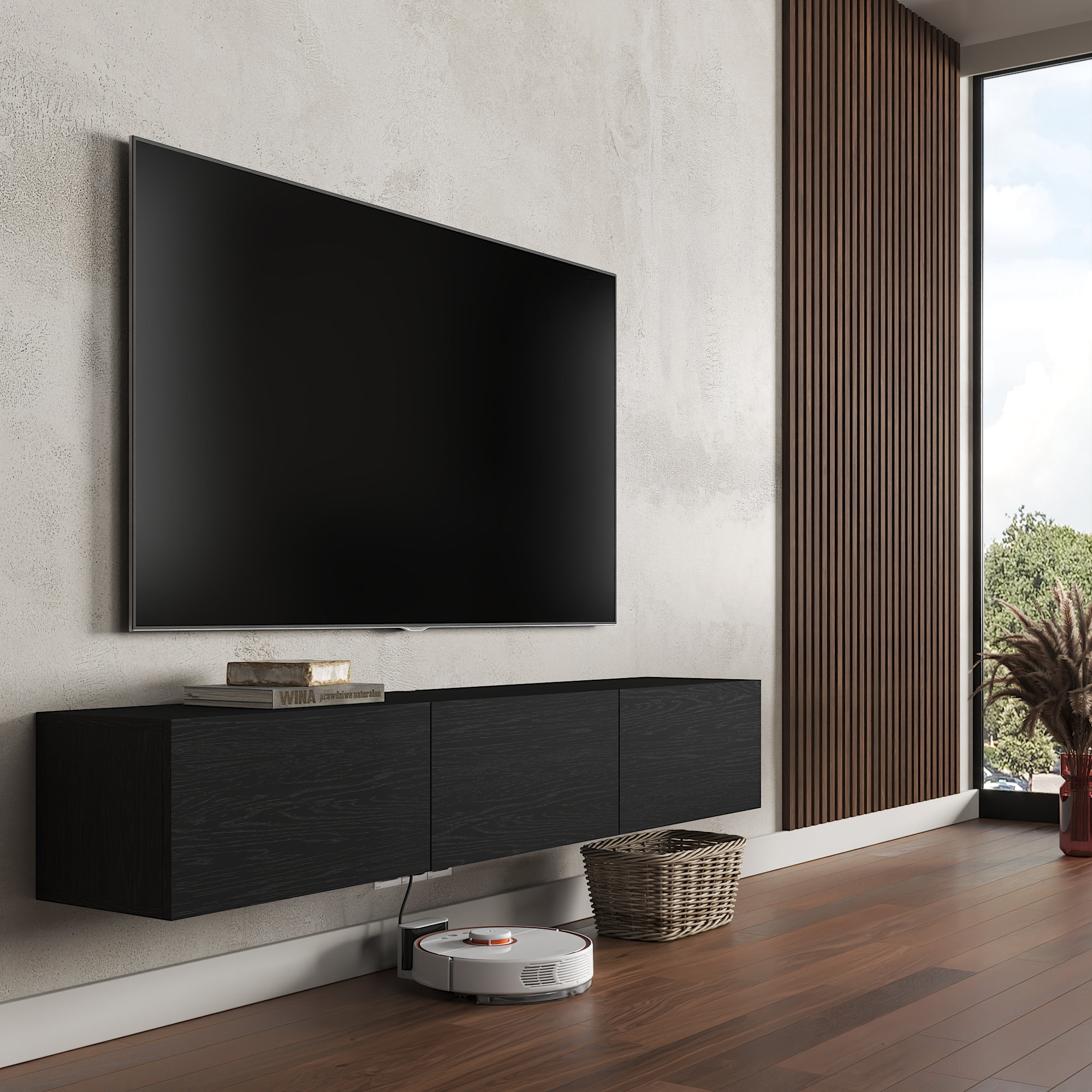 Latitude Run® Colima Modern Floating TV Stand Up to 80" TVs Wall ...