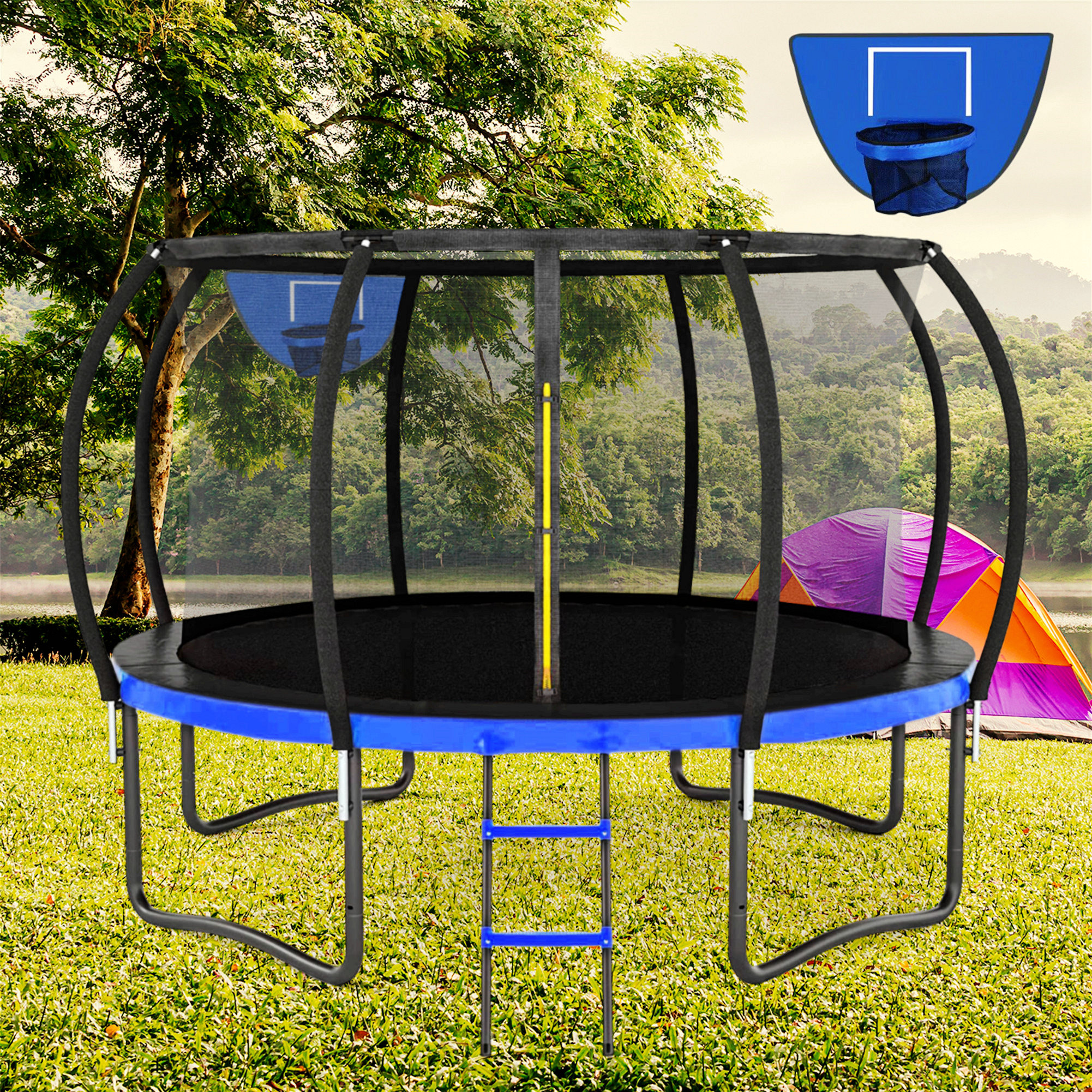 Creationstry Solid Outdoor Big Trampoline With Backboard - Wayfair Canada