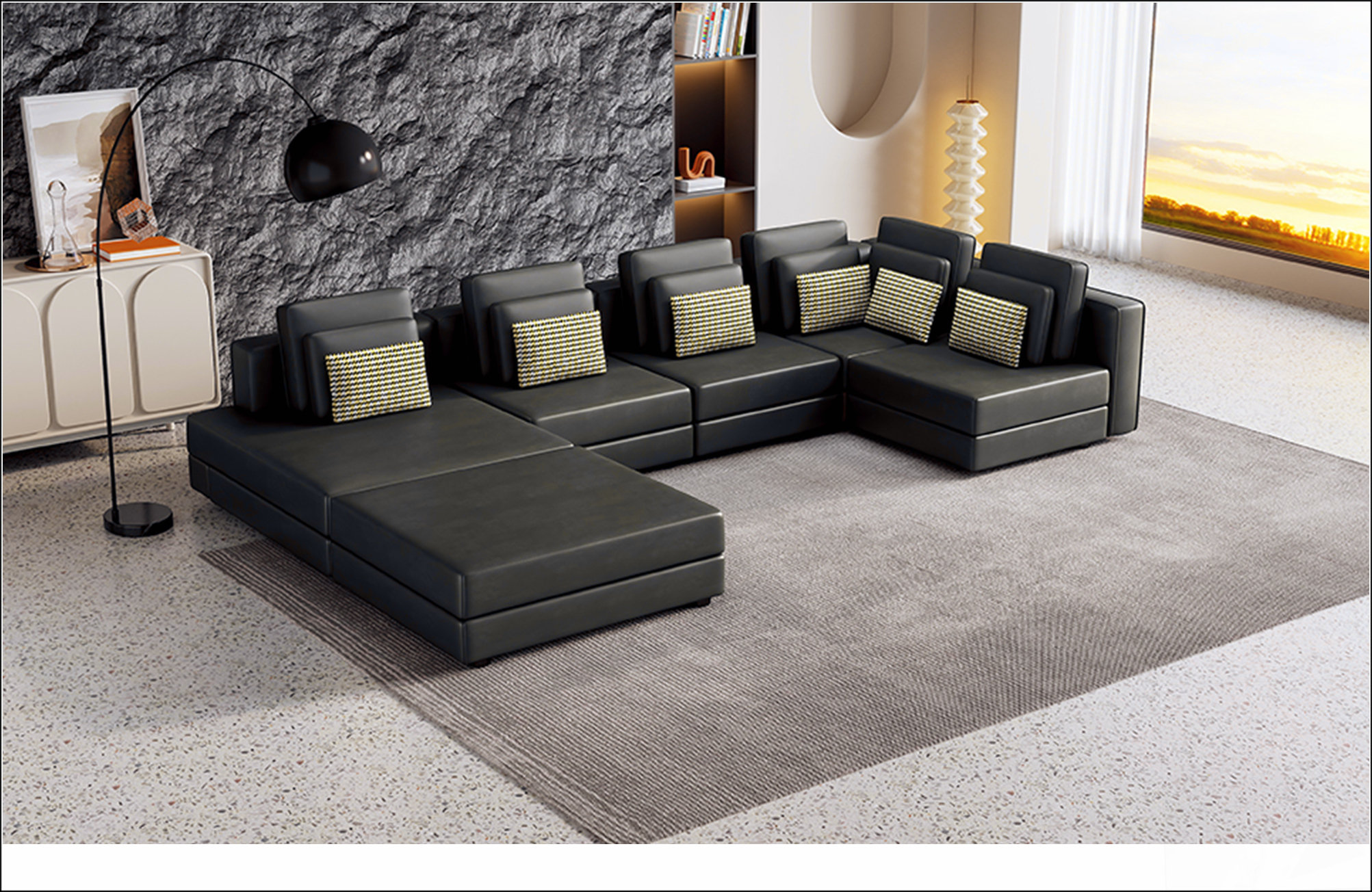 Latitude Run® 112.7" Modular Sectional Sofa Corner Sofa Chaise Lounge ...