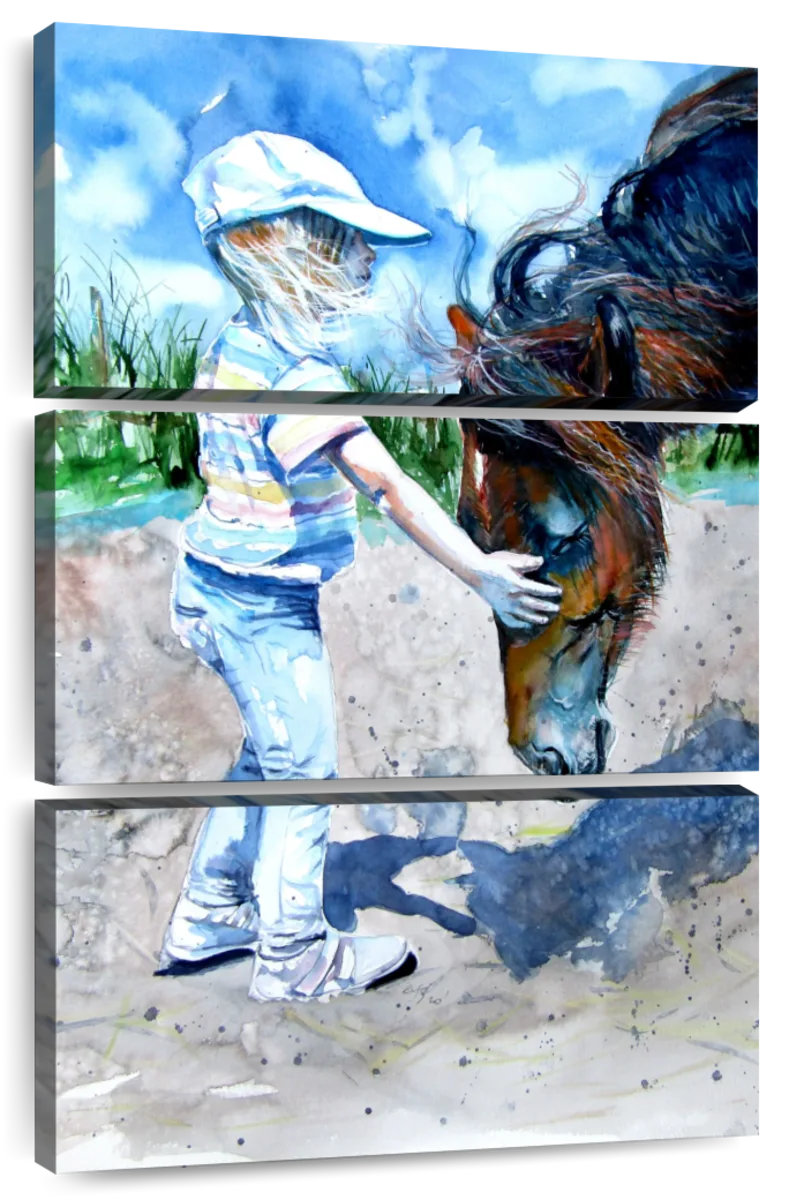 Elephant Stock A Girl With Horse | Wayfair