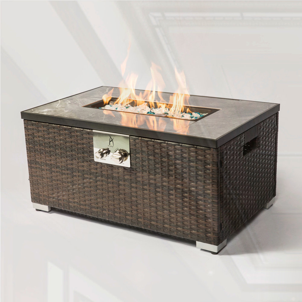 Rosecliff Heights Outdoor Rectangle Fire Pit Table - Wayfair Canada