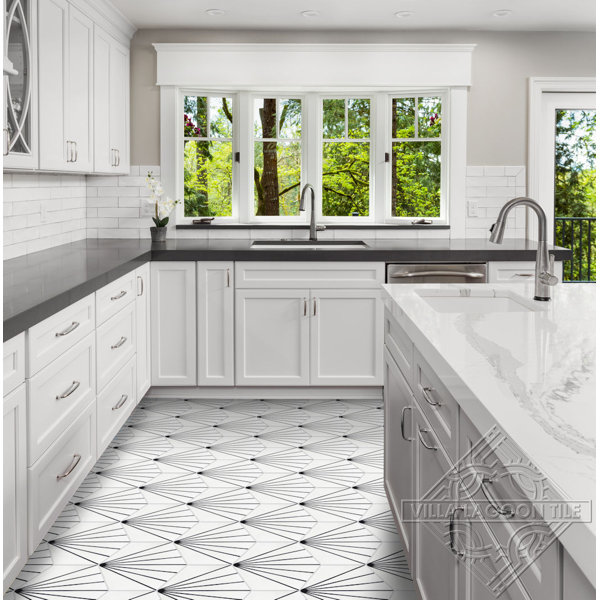 Villa Lagoon Tile Spark C 7.87" x 9.09" Cement Patterned Wall & Floor ...