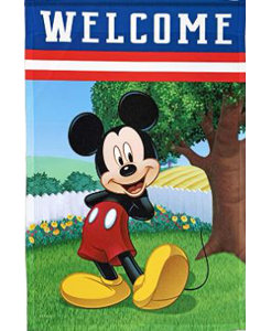 Back Yard Glory Disney Mickey Mouse Patriotic Welcome Garden Flag 12" x ...