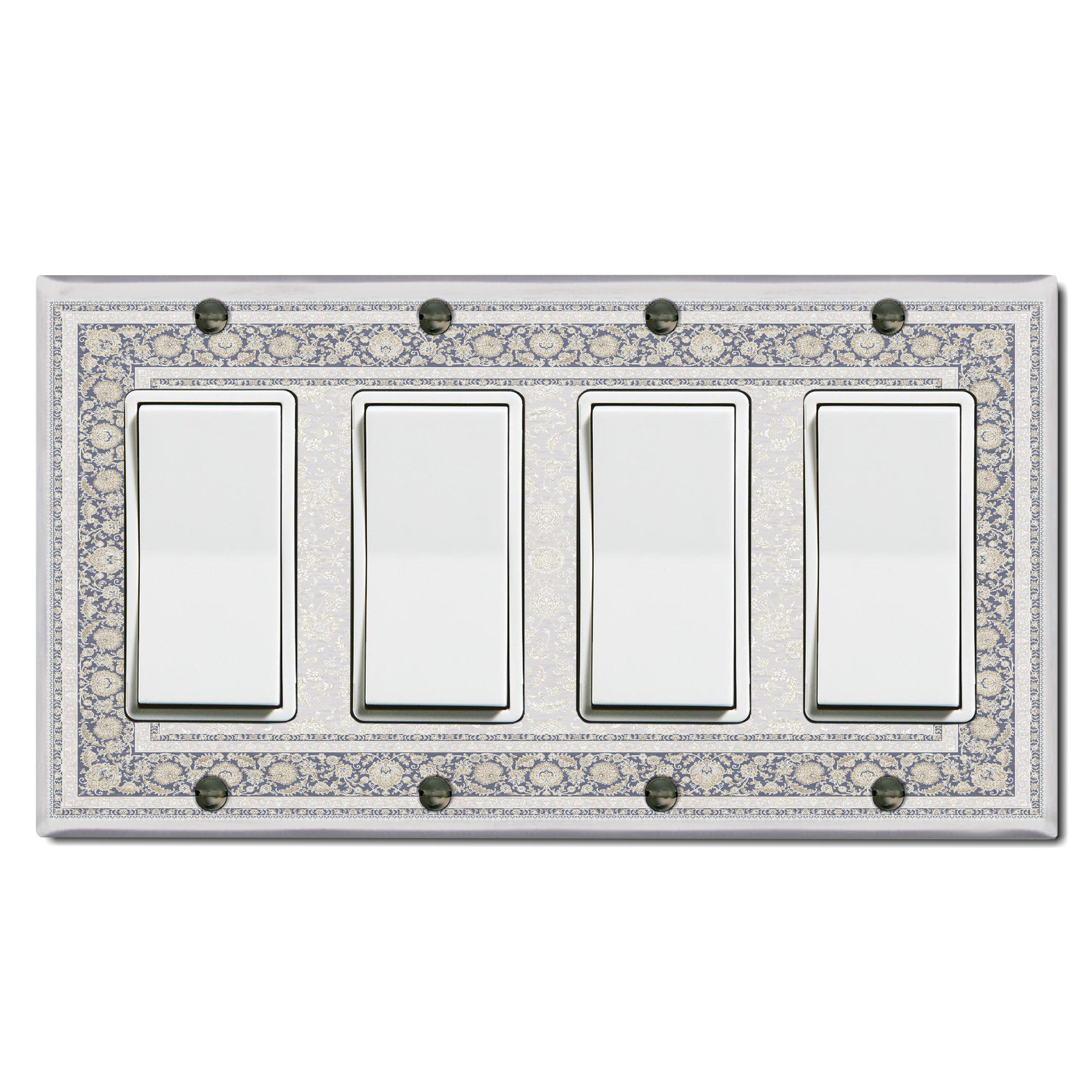 WorldAcc Metal Light Switch Plate Outlet Cover (Rustic Gray Carpet Rug ...
