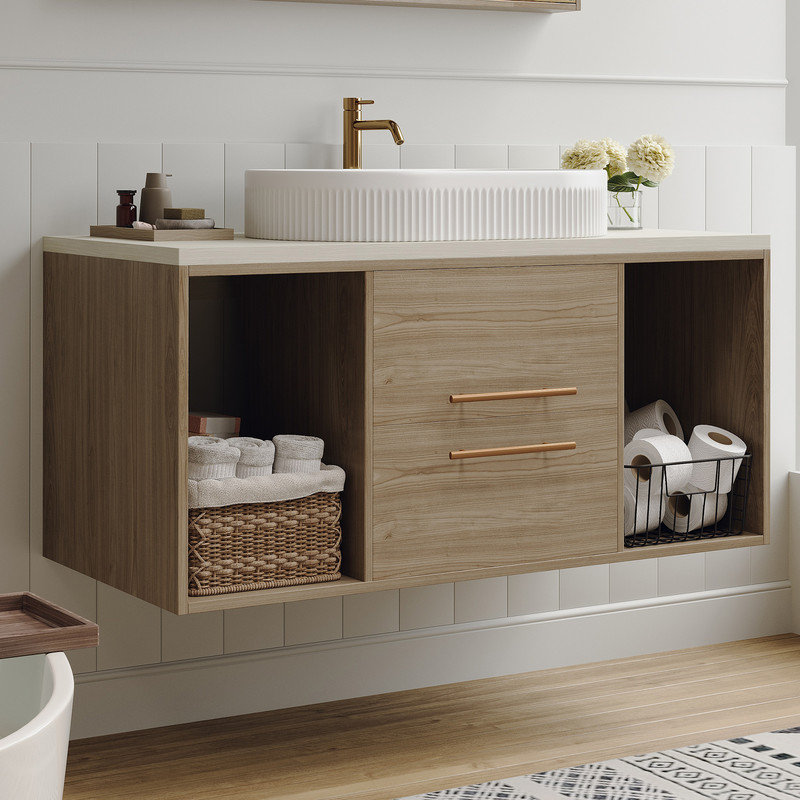 Ebern Designs Modern 40 " Wall-Mounted Bathroom Vanity with Oval ...