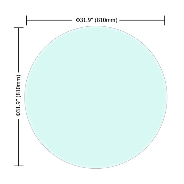 Ebern Designs 32 Inch Round Tempered Glass Table Top, Surface And ...