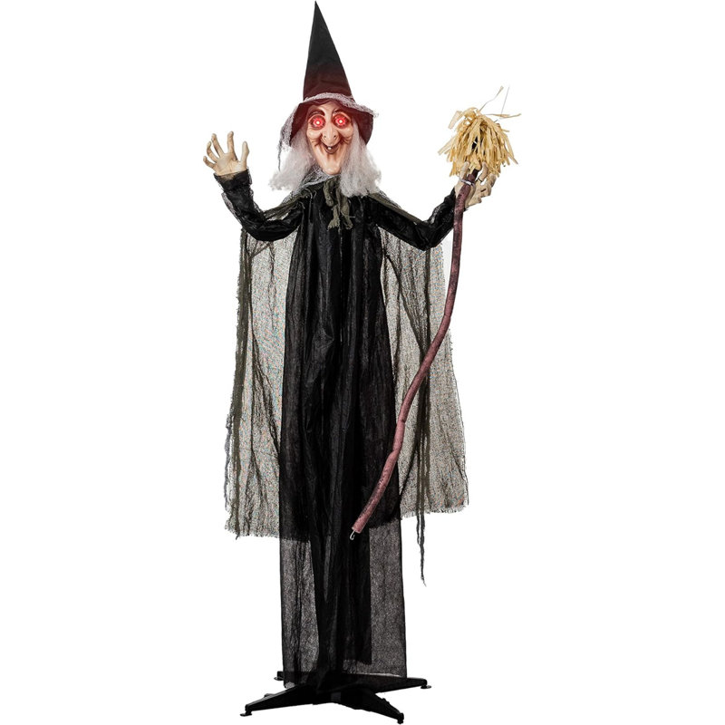The Holiday Aisle® Jannah Standing Talking Witch Garden Stake | Wayfair