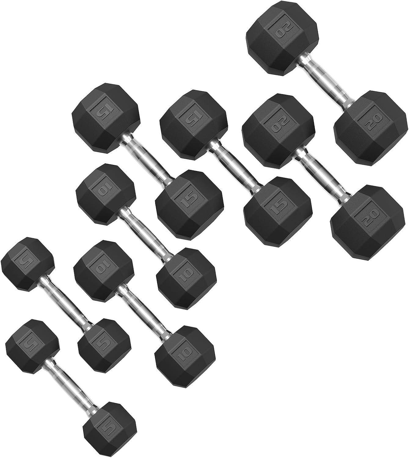 Yiimo PVC Hex Dumbbell Set, Hand Weights for Strength Training ...