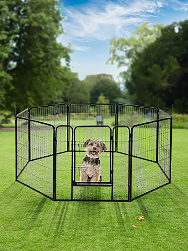 FERACT 31.5'' H Metal Exercise Pen With Door | Wayfair