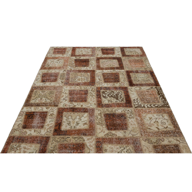 Lofy Beige Vintage Wool Handmade Area Rug | Wayfair