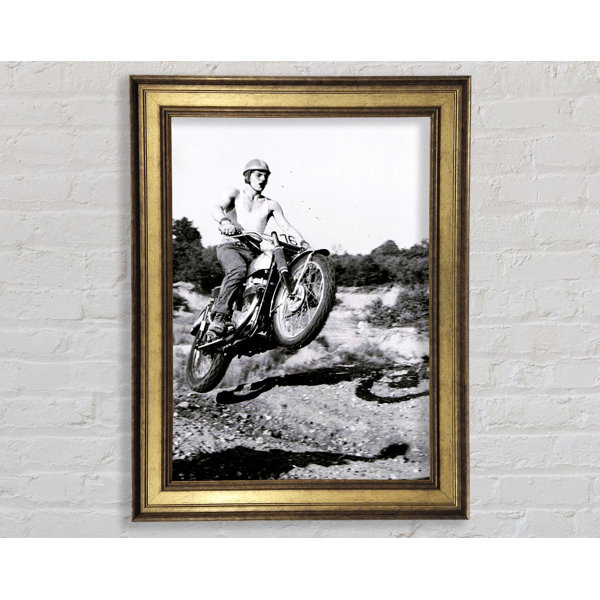 Bright Star Retro Motorcross Wheelie - Single Picture Frame Art Prints ...