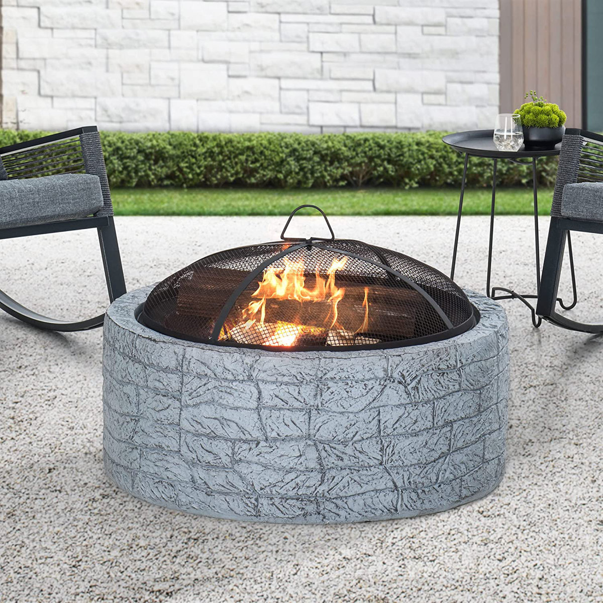 World Menagerie Sunjoy Aesir 26 inch Fire Pit for Outside, Outdoor ...