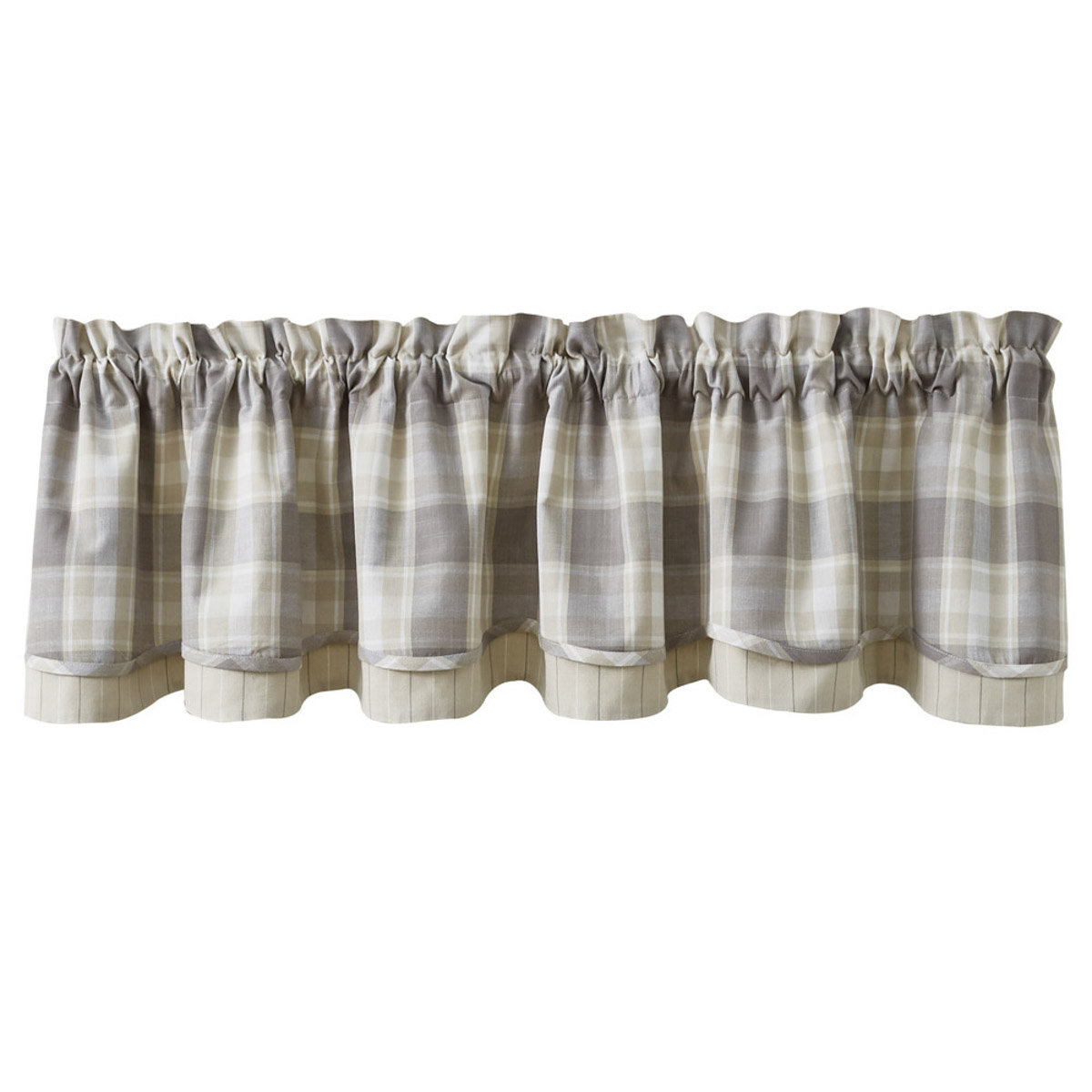 Gracie Oaks Weathered Oak Lined Layered Valance 16''L | Wayfair