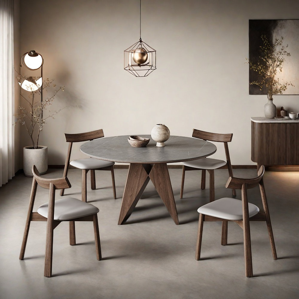 Elamer Italian style modern simple round dining table set | Wayfair